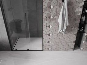 Mexen Velar, posuvné dveře do otvoru 100x200 cm, 8mm čiré sklo, černá matná, 871-100-000-01-70