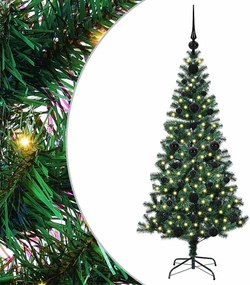 Umělý osvětlený vánoční stromeček Zelená 120 cm PVC a kov 3396737