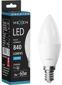 Mexen Nova, LED žárovka E14, C37, 8W, neutrální - 4000K, 840 lm - L102-E14-0840-01
