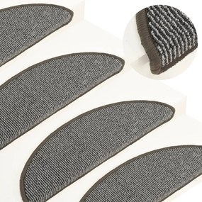 Schodové rohože 15 ks 56 x 17 x 3 cm šedé, půlkulaté 149846