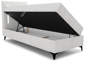 Jednolůžková postel 90 cm Ortega Comfort (šedá) (s roštem a matrací, bez úl. prostoru) (s LED osvětlením). 1082687