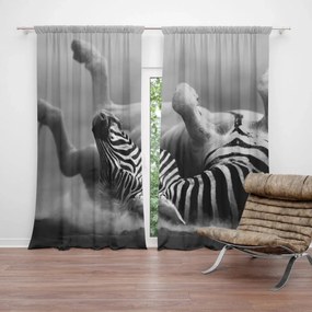 Sablio Závěs Válející se zebra: 2ks 140x250cm