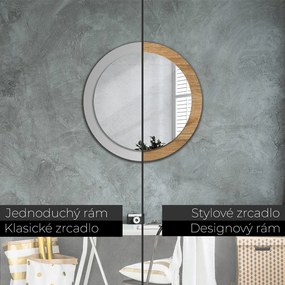 Kulaté dekorativní zrcadlo Textura dřeva fi 80 cm