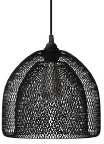 creative cables Závěsná lampa s textilním kabelem, stínidlem Ghostbell XL a kovovými detaily Barva: Černá
