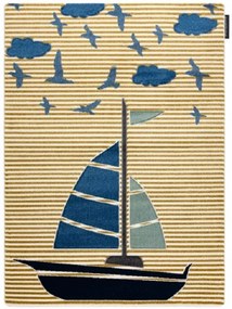 Dywany Łuszczów Dětský kusový koberec Petit Sail boat gold ROZMĚR: 80x150