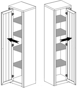 PROVENCE a | šatní skříň S1D | 50 cm | UNI dvířka | andersen/lefkas