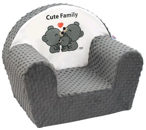 Dětské křeslo z Minky New Baby Cute Family šedé Barva: Šedá