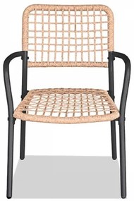 Zahradní set 1+2 stůl 60x60 židle umělý ratan barva přírodní kov antracit AZ-L1103 NAT