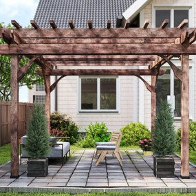 HOMCOM Umělý Cyprus 2-dílná Sada s Podporou do Země 100 cm Plastová Umělá Rostlina, Umělé Rostliny, Umělý Strom Jako Skvělá Dekorace pro Kancelář, Ob…