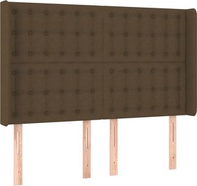 Box spring postel s matrací a LED tmavě hnědá 140x190 cm textil 3138632
