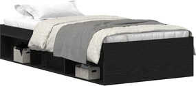 Rám postele bez matrace Dub černý 90x200 cm Dřevěné konstrukce 3329329
