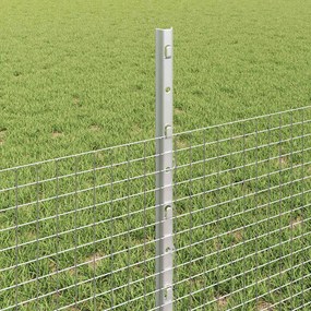 Svařovaná drátěná plotovina s tyčkami 10 x 0,5 m Stříbrná 3336315