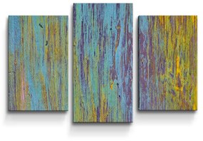 Sablio Obraz - 3-dílný Dřevěná abstrakce - 75x50 cm