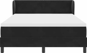 Postel s boxspringem s čelo Černá 140 x 200 cm samet 3340444