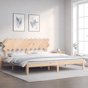 Rám postele s čelem 200 x 200 cm masivní dřevo