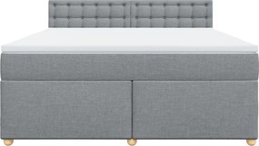 Box spring postel s matrací světle šedá 180 x 200 cm textil 3286773