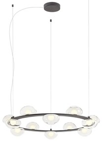 Světla a lustry REDO GROUP Černé závěsné LED světlo nad stůl Redo SINCLAIR 01-3310/Ø 80cm