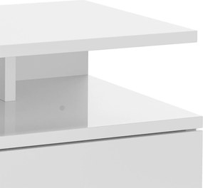 HOMCOM Sada 2 floating nočních stolků se závěsem, 1 zásuvkou a otevřenou policí do ložnice 35x32x22,5 cm Jasně bílá