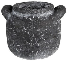 Granitový antik cementový obal na květináč s uchy – 13x11x9 cm