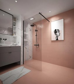 Erga Paris, sprchová zástěna Walk-In 60x200 cm, 8mm čiré sklo, černý profil, ERG-V02-PARIS-060x200-CL-BK