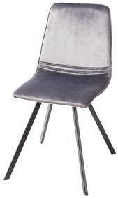 Sametová jídelní židle Holandia, tmavě šedá