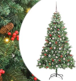 Umělý vánoční stromeček 300 LED Teplá bílá PVC a kov Zelená 3395145