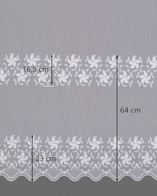 Záclona na řasící pásce Wave barva bílá látka poloprůhledná, pletený vzor, vzorované