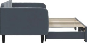 Válenda s přistýlkou tmavě šedá 90 x 200 cm samet 3197064