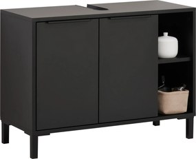 XXXLutz SKŘÍŇKA POD UMYVADLO, černá, černá, 80/49,3/33 cm home24 - Online Only koupelnové skříňky - 000865015001