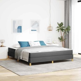 Postel s boxspringem s matrací Tmavě šedá 180 x 200 cm textil 3398585