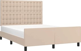 Rám postele s čelem cappuccino 140x200 cm umělá kůže 3125578