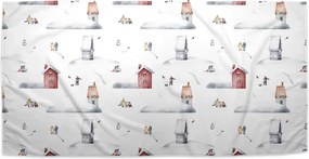Sablio Vánoční ručník Zimní radovánky - 70x140 cm
