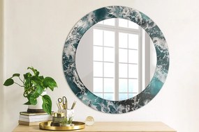 Kulaté zrcadlo tištěný rám Turbulentní moře fi 60 cm