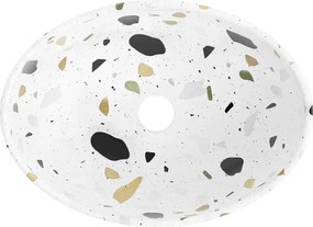 Mexen Elza, umyvadlo na desku 455x325x135 mm, bílá-vzor terazzo, 21014083