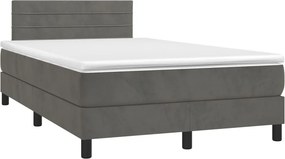 Box spring postel s matrací tmavě šedá 120 x 200 cm samet 3141354