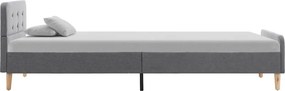 Rám postele světle šedý textil 100 x 200 cm 284901