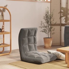 Skládací lenoška na podlahu světle šedá textil 336584
