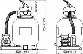 Písková filtrační čerpadla 2 ks 600 W 17 000 l/h 277090