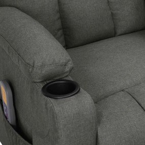 Elektrické masážní křeslo tmavě šedé textil 3098828