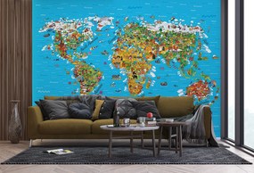 Fototapeta na zed' Dětská Mapa Světa | 360 x 254 cm | DFTS1320