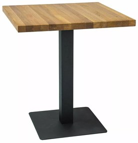 Černý jídelní stůl s dubovou deskou PURO 70x70