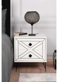 Asir | Noční stolek LUNA 50x55 cm bílá | AS1341