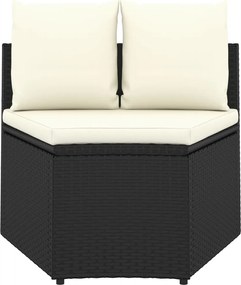 vidaXL 5dílná zahradní sedací souprava s poduškami polyratan [3064905] Barva: Černá