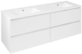Sapho Ezara koupelnová skříňka 140 x 55 x 46 cm pod dvojumyvadlo bílá lesk EZ141-3030