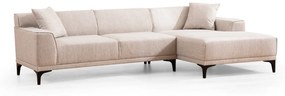 Designová rohová sedačka Dellyn 250 cm bílá - pravá