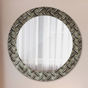 Kulaté zrcadlo s dekorem Textura oceli fi 60 cm