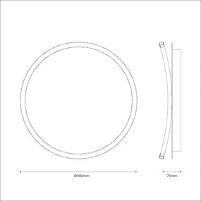 Stropní LED svítidlo Cali Round, 1x LED 30w, 4000k, b