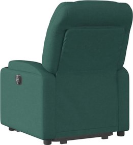 Elektrické zvedací polohovací křeslo tmavě zelené textil 3204626
