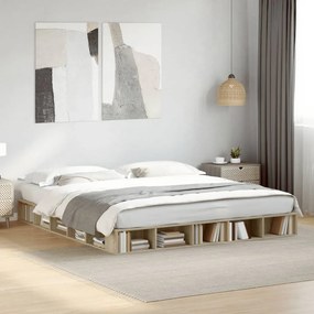 Rám postele dub sonoma 200 x 200 cm kompozitní dřevo