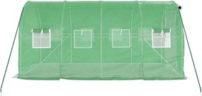 Skleník s ocelovým rámem zelený 8 m² 4 x 2 x 2 m 3188017